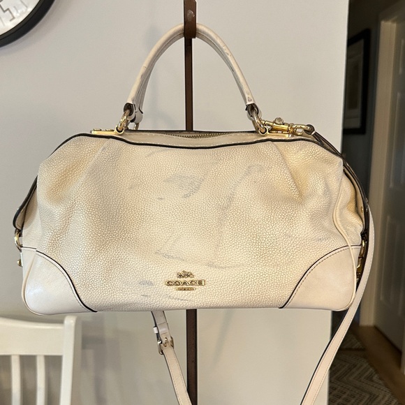 Coach | Bags | Coach Ivory Leather Satchel | Poshmark